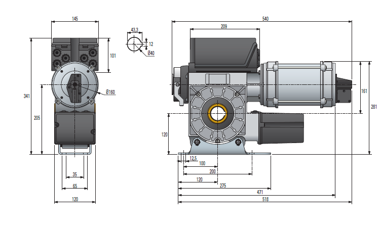 SIMUBOX SI 550Nm triphasé avec antichute intégré
